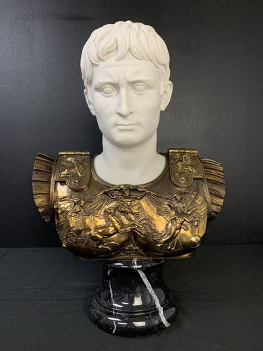 Roman Emperor "caesar Octavian Augustus" Marble Bust By G. Ruggeri