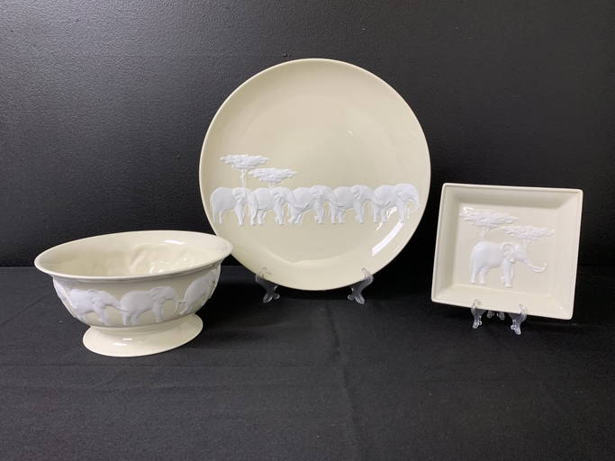 Lot Of 3 A. Raynaud & Co. Limoges Bowl & Plates In The Kenya Pattern