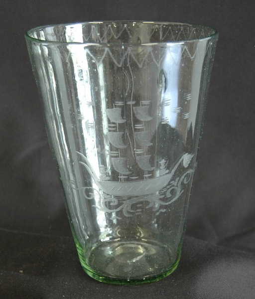 165 Stiegel Wheel Etched Flip Glass