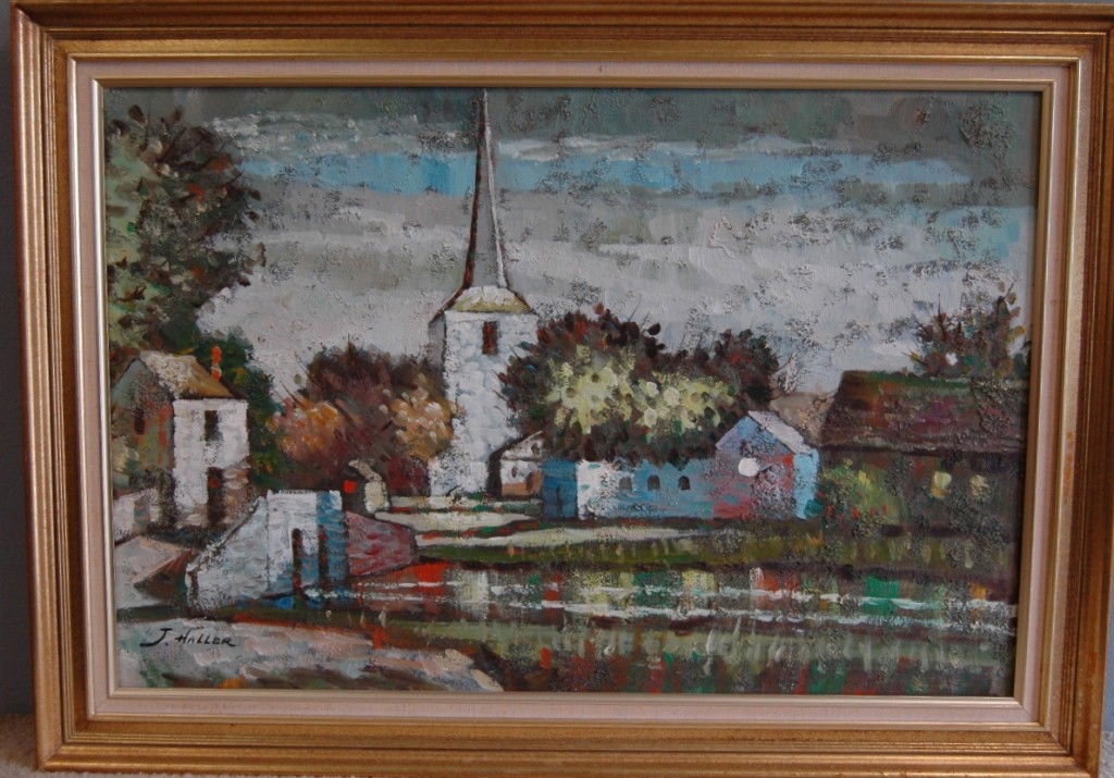 J. Haller, New England Village Scene