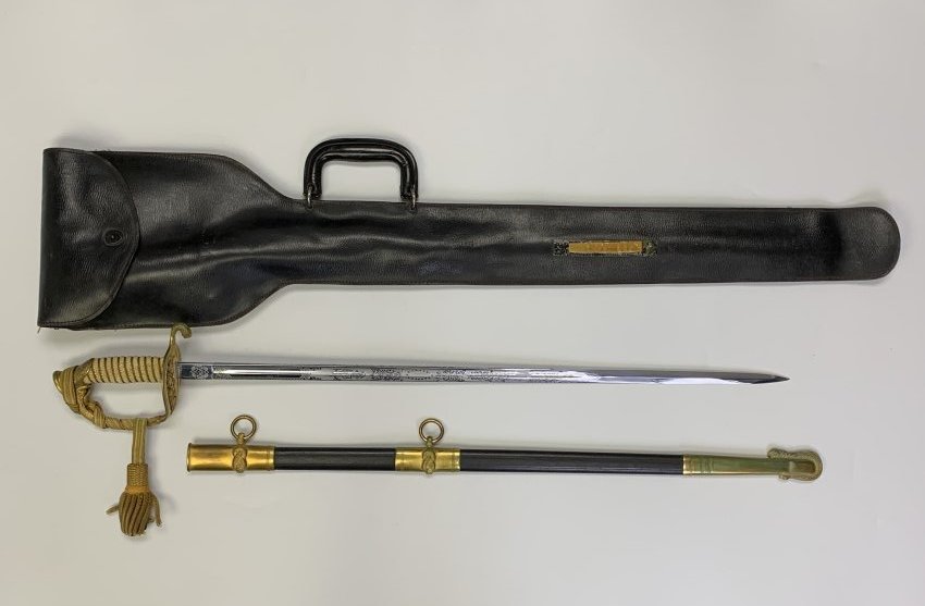 Us Navy Officer's Hilborn & Hamburger Sword With Leather Case