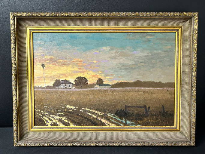 Oil On Canvas Florida Landscape Painting By William Kinzer Hurt