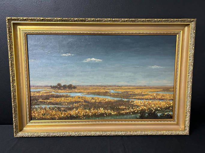 Oil On Canvas Florida Landscape By Artist William Kinzer Hurt