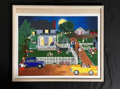 Steve Kaufman. "breeding," Serigraph Auction