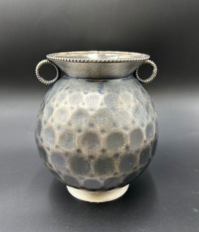 Japanese Artist Signed Meiji Period Hammered Jungin Sterling Silver ...