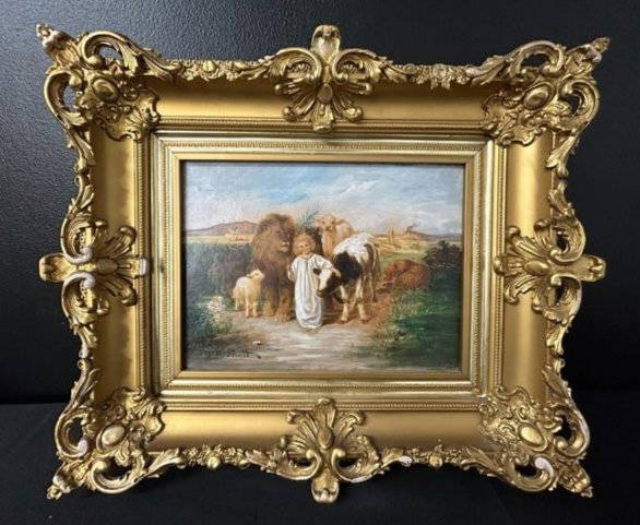 Antique William Strutt 19th Century Original Oil Painting "peace" Auction