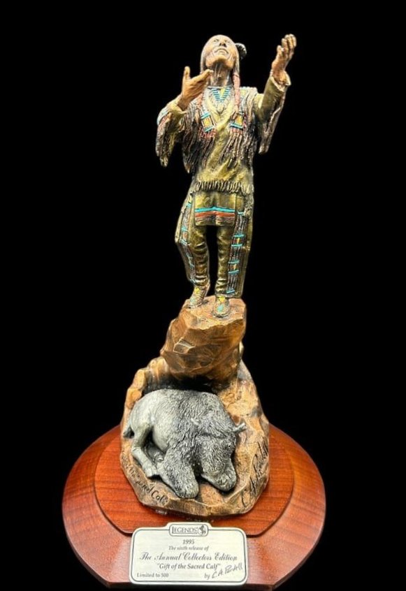 1995 Christopher Pardell Legends "gift Of The Sacred Calf" Bronze ...