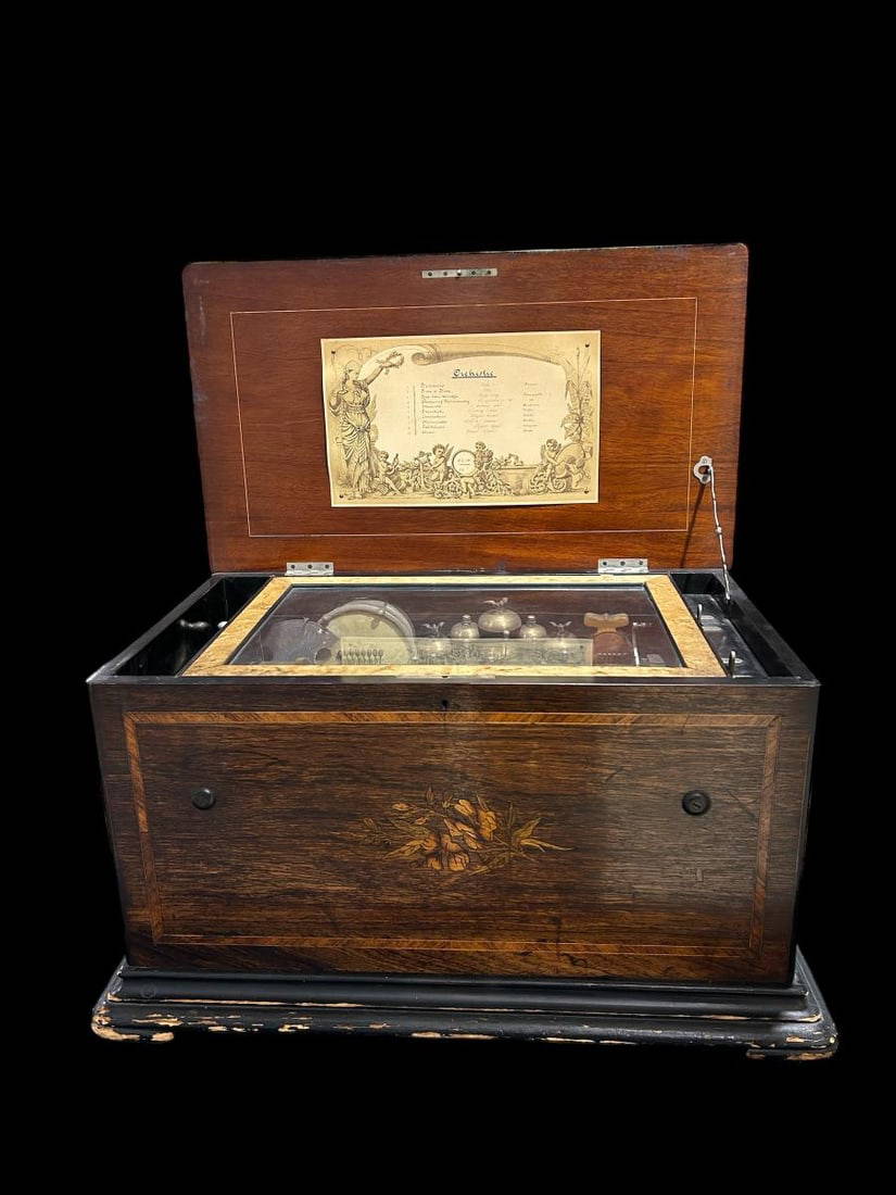 19th Century Henry Gautschi & Sons, Rolling Cylinder 10 Song Music Box ...