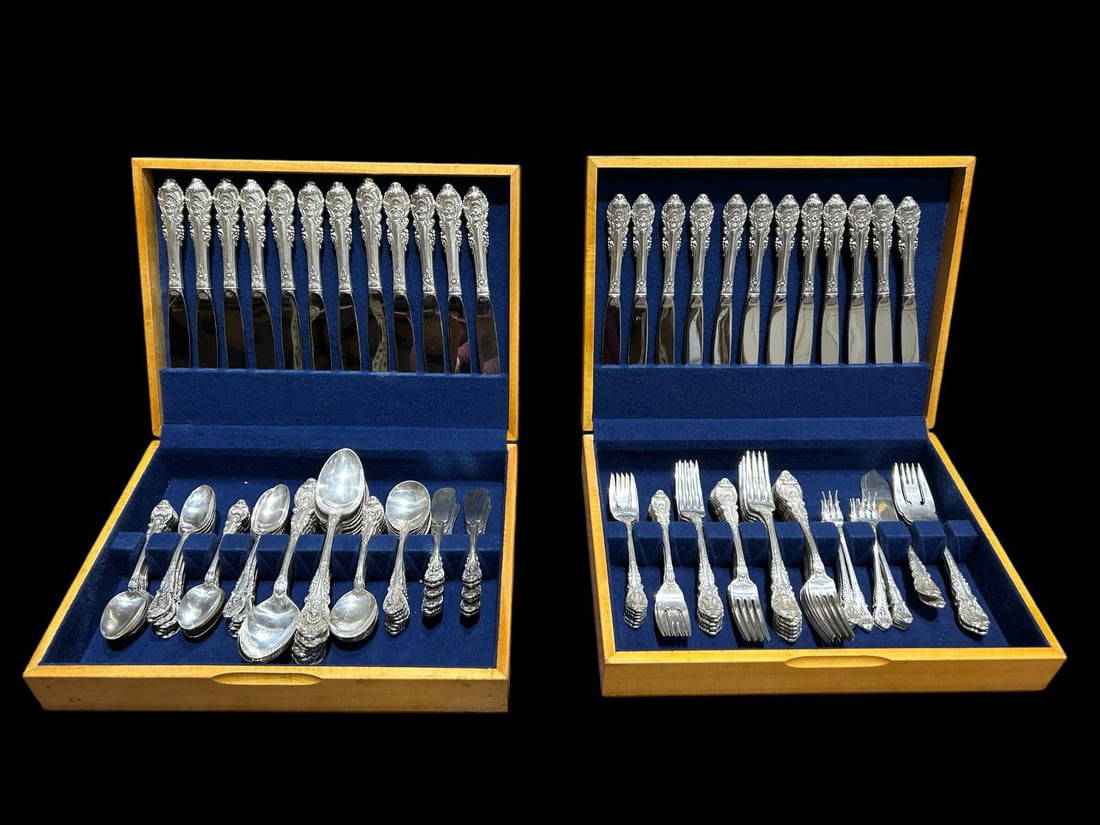 138 Piece Wallace "sir Christopher" Pattern Sterling Silver Flatware ...