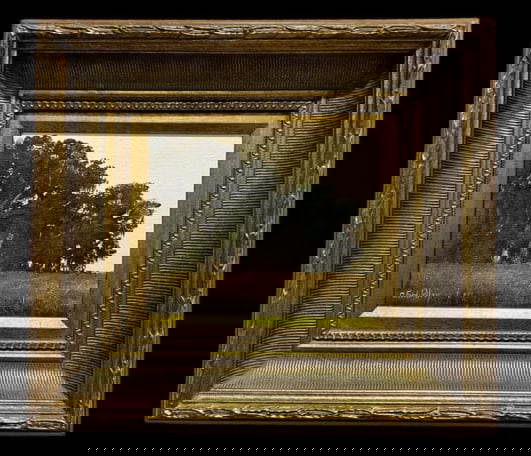 Oil On Canvas Landscape Painting By C. Ford Riley Jacksonville, Fl Auction