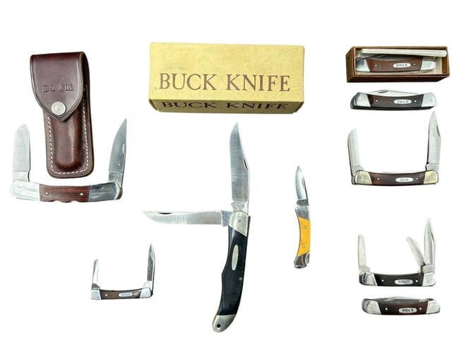 Vintage Lot Of 9 Assorted Buck Knives American Made Pocket Knives 317 ...