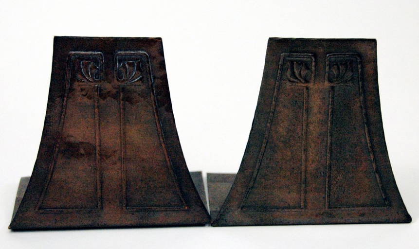 Roycroft Hammered Copper Bookends