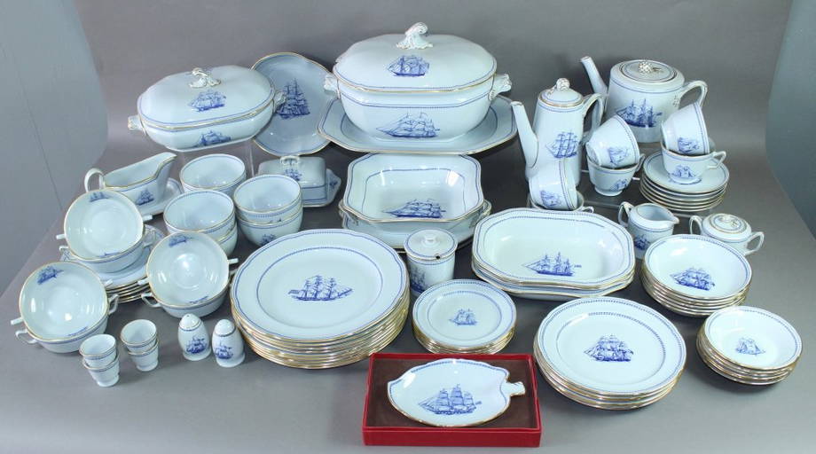 Fine Set Of Spode China "trade Winds Blue"