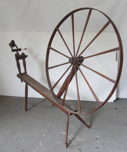 Large 19th C. American Flax Wheel