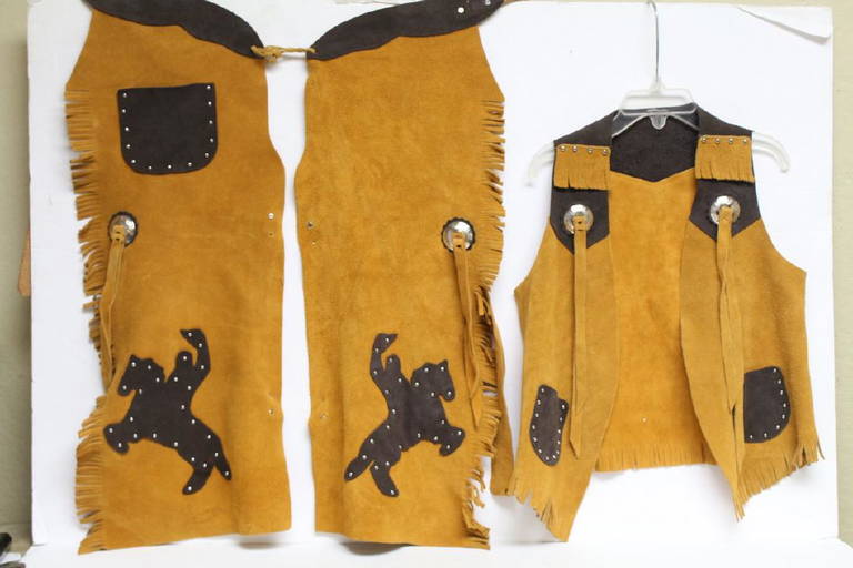 Vintage Boys Suede Chaps & Vest Set