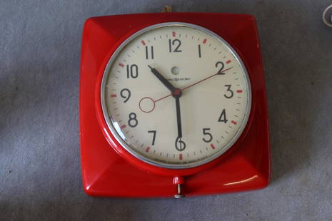 Vintage General Electric Red Wall & Table Clock
