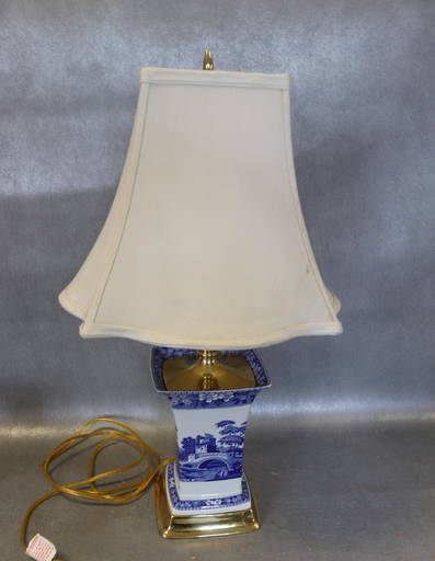Spode Blue Tower Lamp