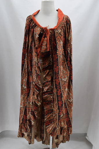 Antique Paisley Cape With Ruffled Front