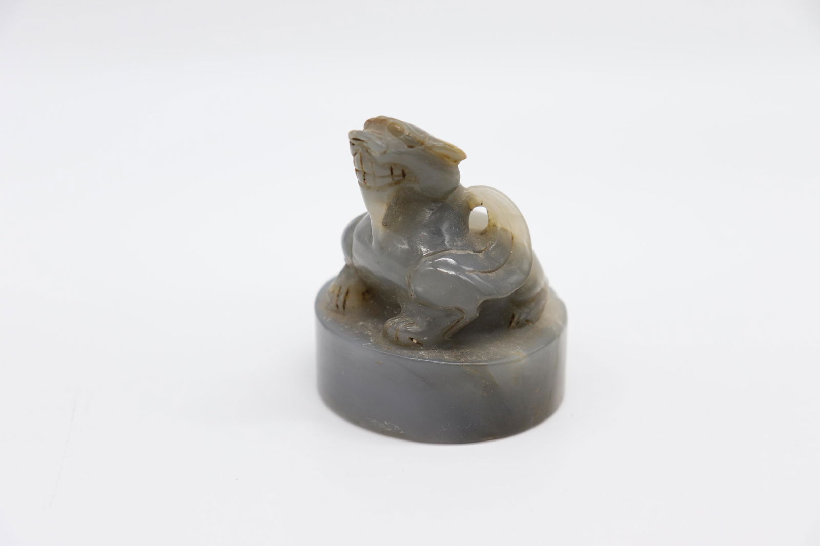 Antique Carved Chinese Jade Dragon Chop