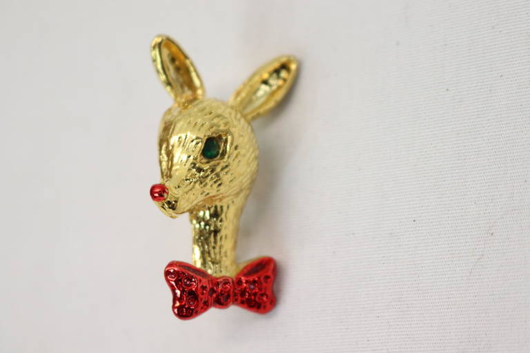 Vintage Rudolph Reindeer Brooch