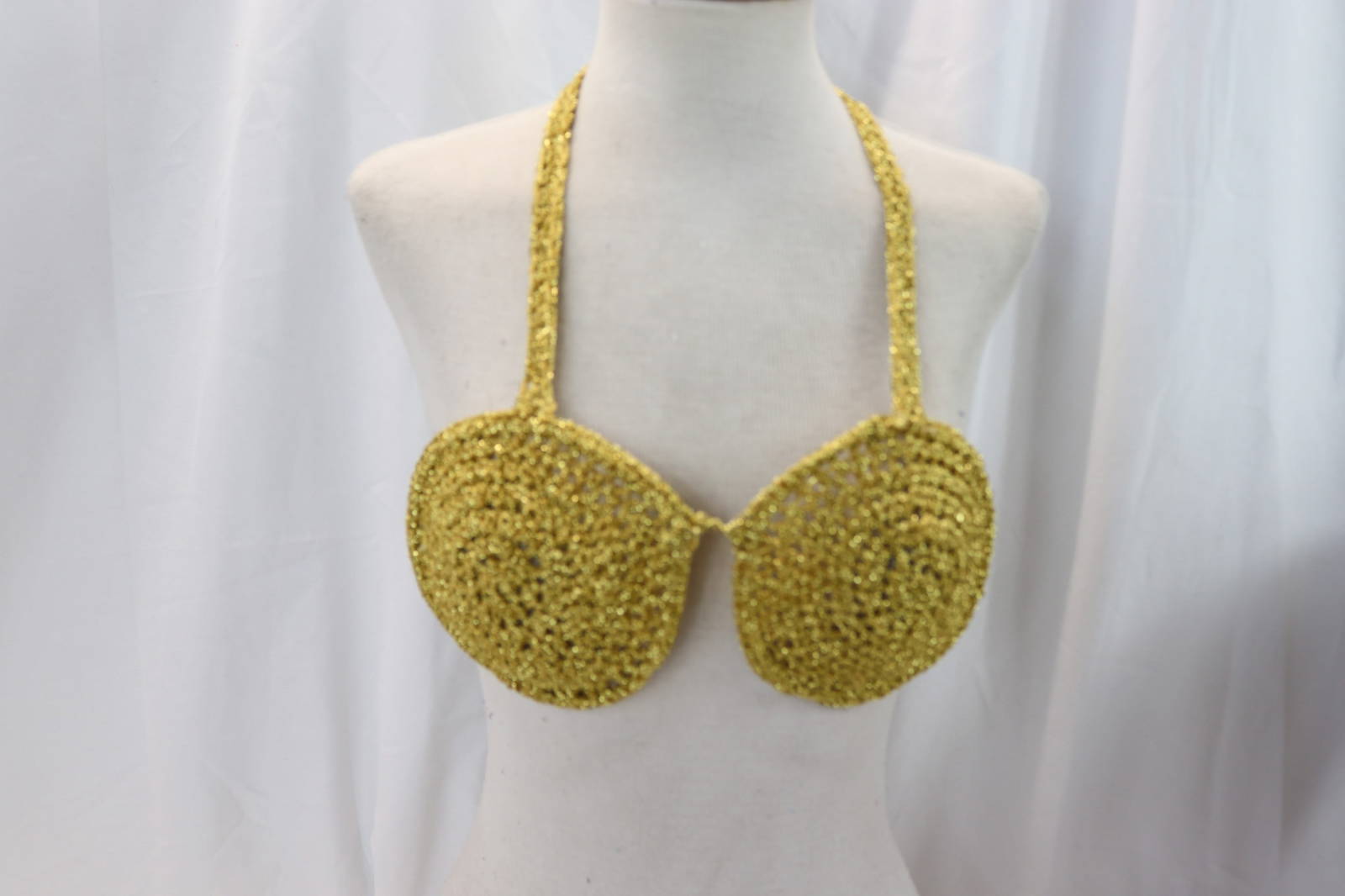Vintage 1960's Gold Knit Burlesque Bra Auction