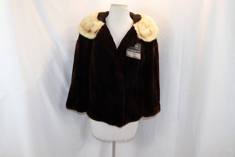 Vintage 1950's Charles Brown Furriers Sheered Beaver & Mink Short Jacket