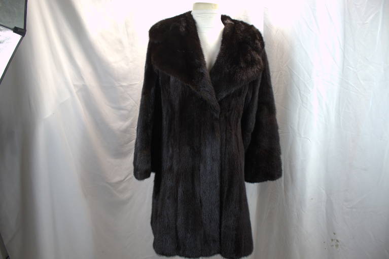 Vintage 1960's Shulman Furs Dark Mink Fur Coat