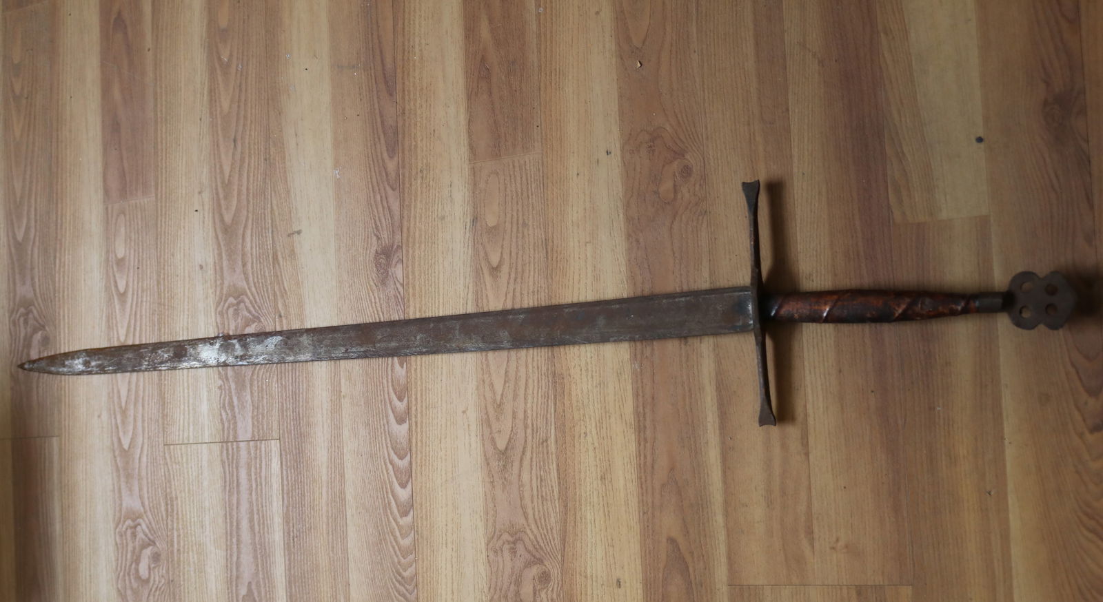 Medieval Long Sword With Leather Wrapped Handle Auction