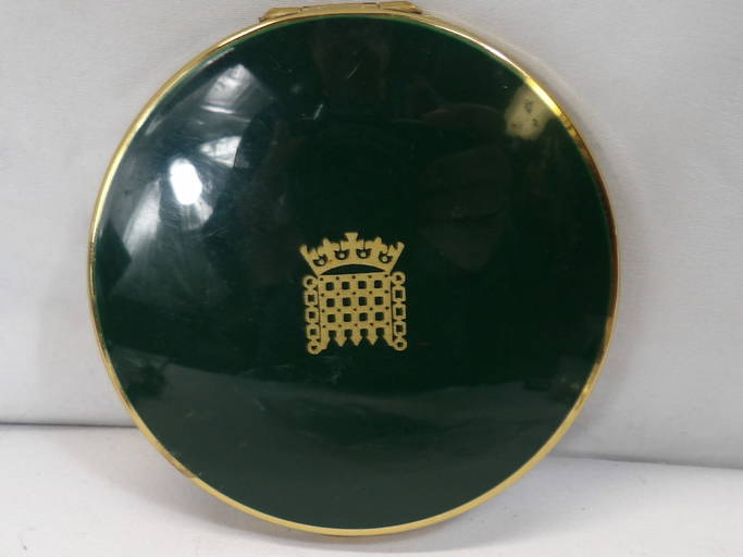 Vintage 1950's Stratton Green Enamel Powder Compact