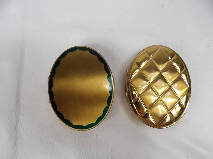 Lot Of 2 Vintage Oval Powder Compacts, 1 Majestic