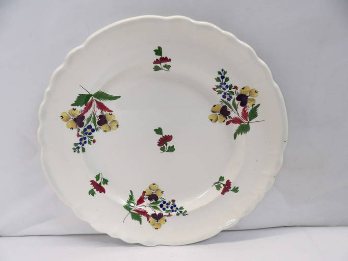 Early Antique Soft Paste Multi Colored 9" Plate