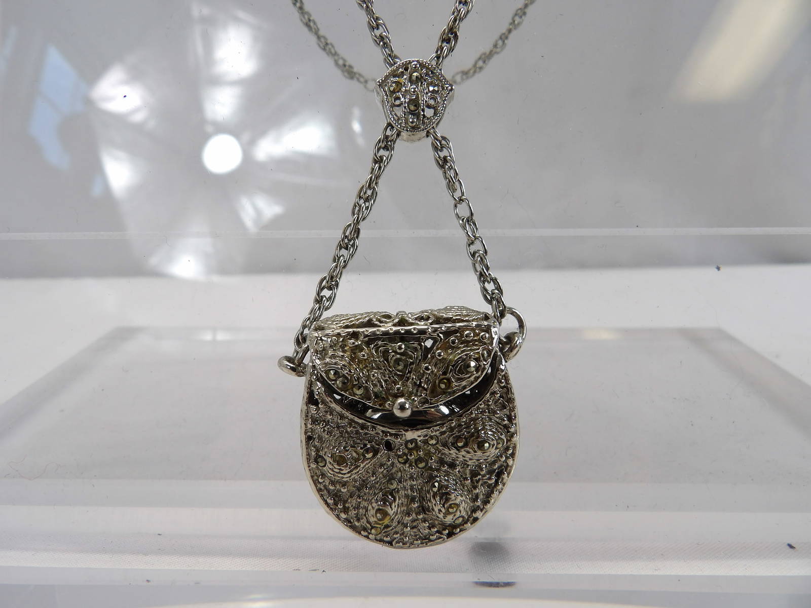 Vintage Cassant Watch In Purse Pendant With Slide Chain Auction