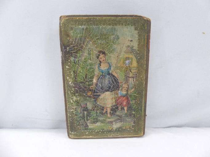 Antique Lithograph D F Tayler Co Hair Pin Box