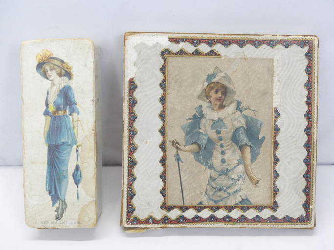 Lot Of 2 Antique Lithograph Boxes