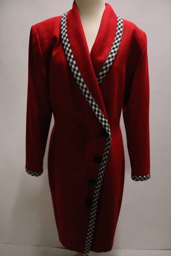 1980's Chetta B. Sherrie Bloom, Peter Noviello Red Wool