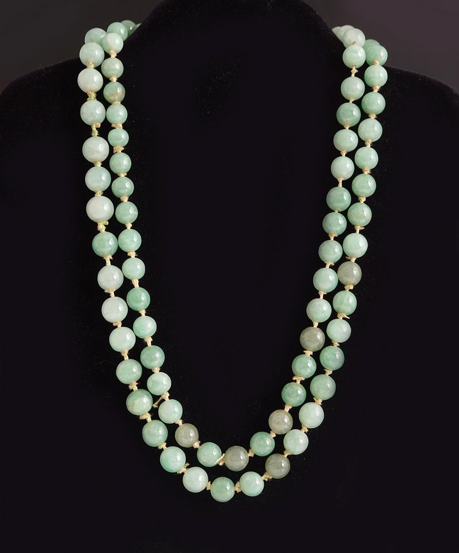 Antique String Of Chinese Jade Beads