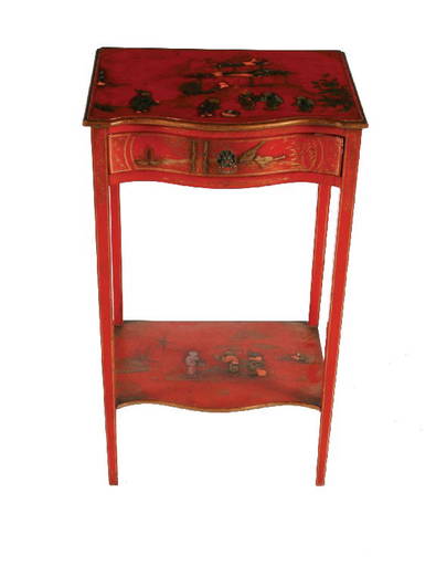 Edwardian Red Lacquered Side Table