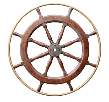 Nineteenth Century Brass And Mahogany Ships Wheel