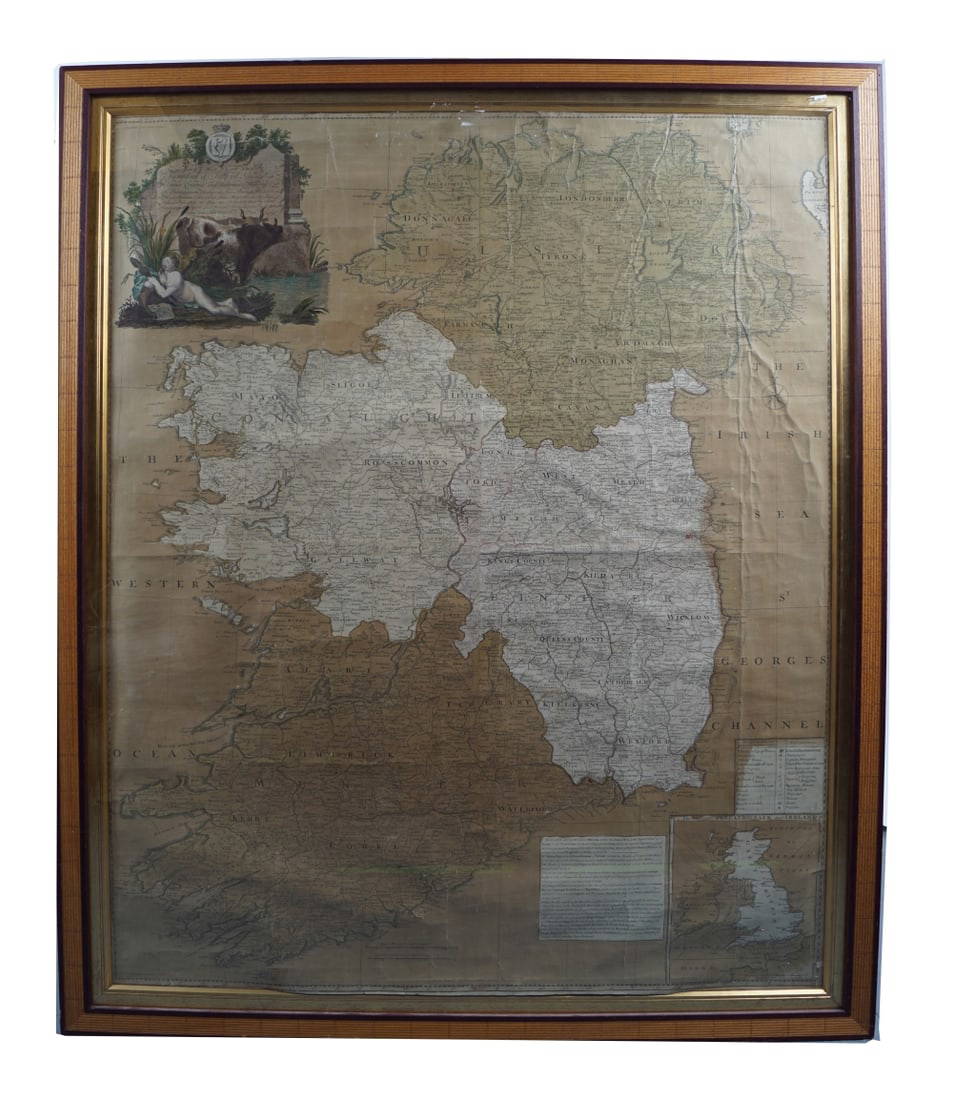 18th Century Map Of The Kingdom Of Ireland Auction