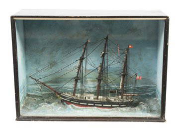 Nineteenth Century Cased Model Sailing Ship