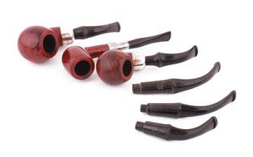 Group Of Three Silver Mounted Pipes,by Petersons Dublin