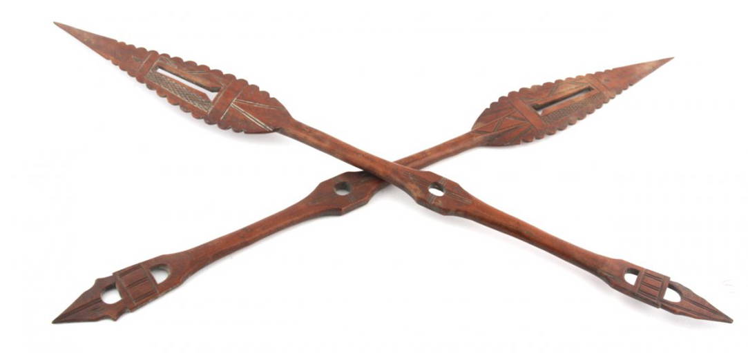 Pair Of African Tribal Art Ceremonial Spears