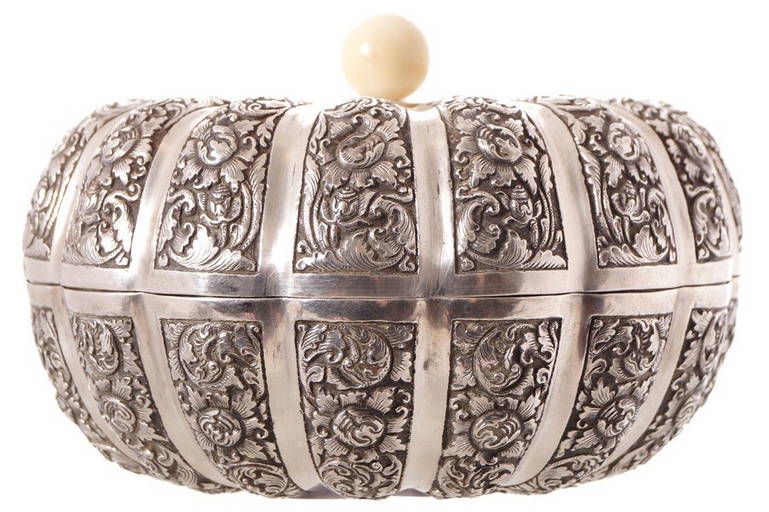 Nineteenth Century Indian Silver Box And Cover