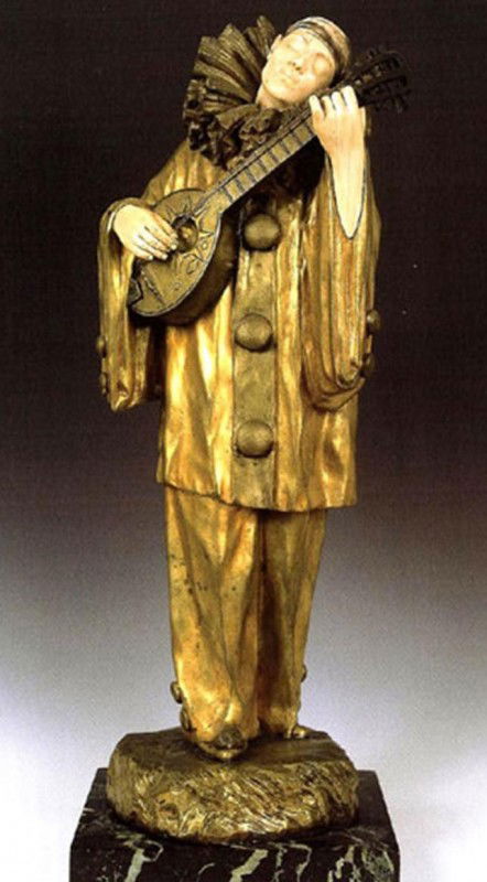 435: CHIPARUS "CLOWN'S DREAM" BRONZE & IVORY SCULPTURE