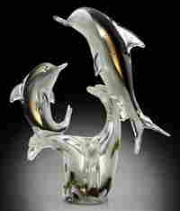 ART GLASS DOUBLE DOLPHINS - Jul 03, 2013 | Rome & Associates in DE