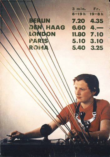 Original 1930s Telephone Radio Operator Poster