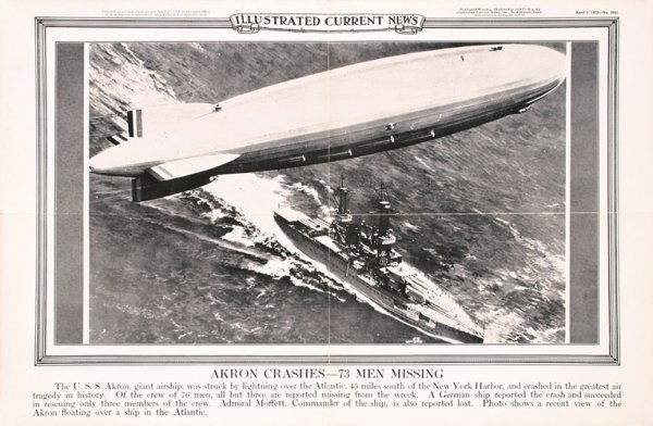 Set Of 2 Original Dirigible Zeppelin 1930s Akron