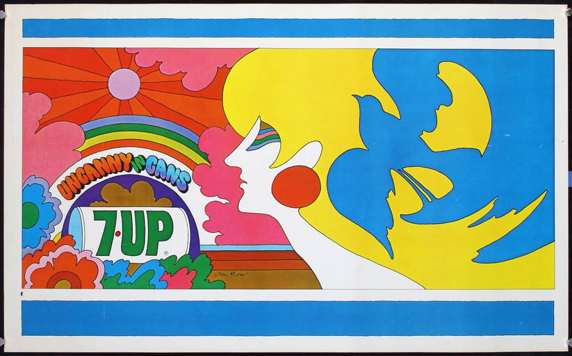 Original Vintage 1960s 7up Uncola Poster John Alcorn