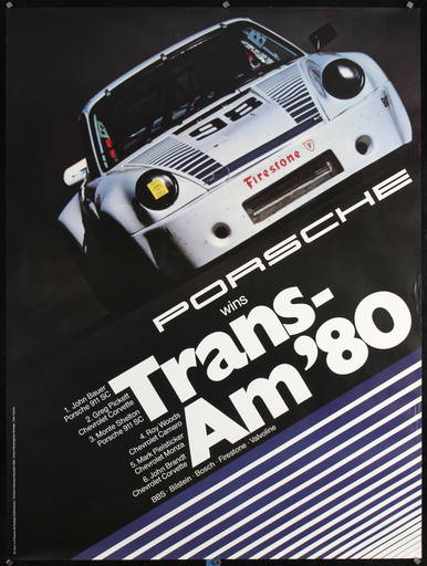 Original 1980 Porsche Factory Poster Trans Am