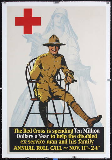 Original Vintage World War I Red Cross Poster